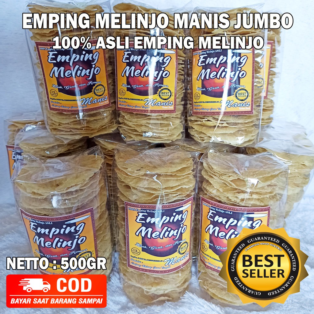 Jual EMPING MELINJO MENTAH MANIS LEBAR JUMBO 1/2 KG ASLI PRODUKSI ...