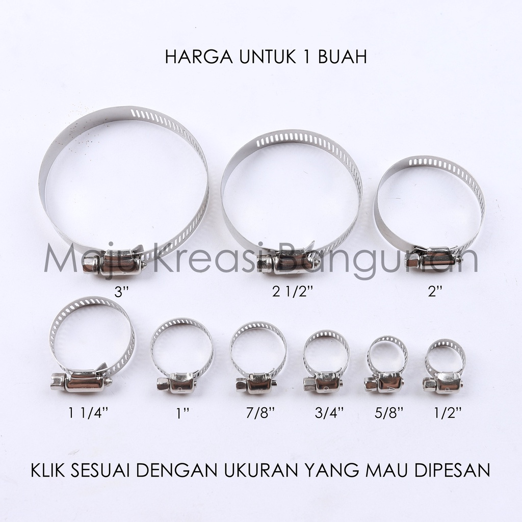 Jual Klem Pengunci Selang Cincin Besi Gas LPG Regulator Hose Clamp 1/2 ...