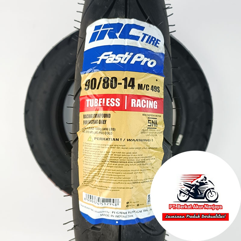 Jual IRC Fasti Pro 90/80-14 Tubeless Soft Compound Ban Road Race Matic ...