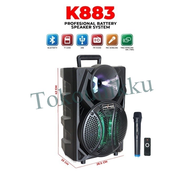 Jual Speaker Advance K883 Bluetooth Portable 8 Inch | Shopee Indonesia