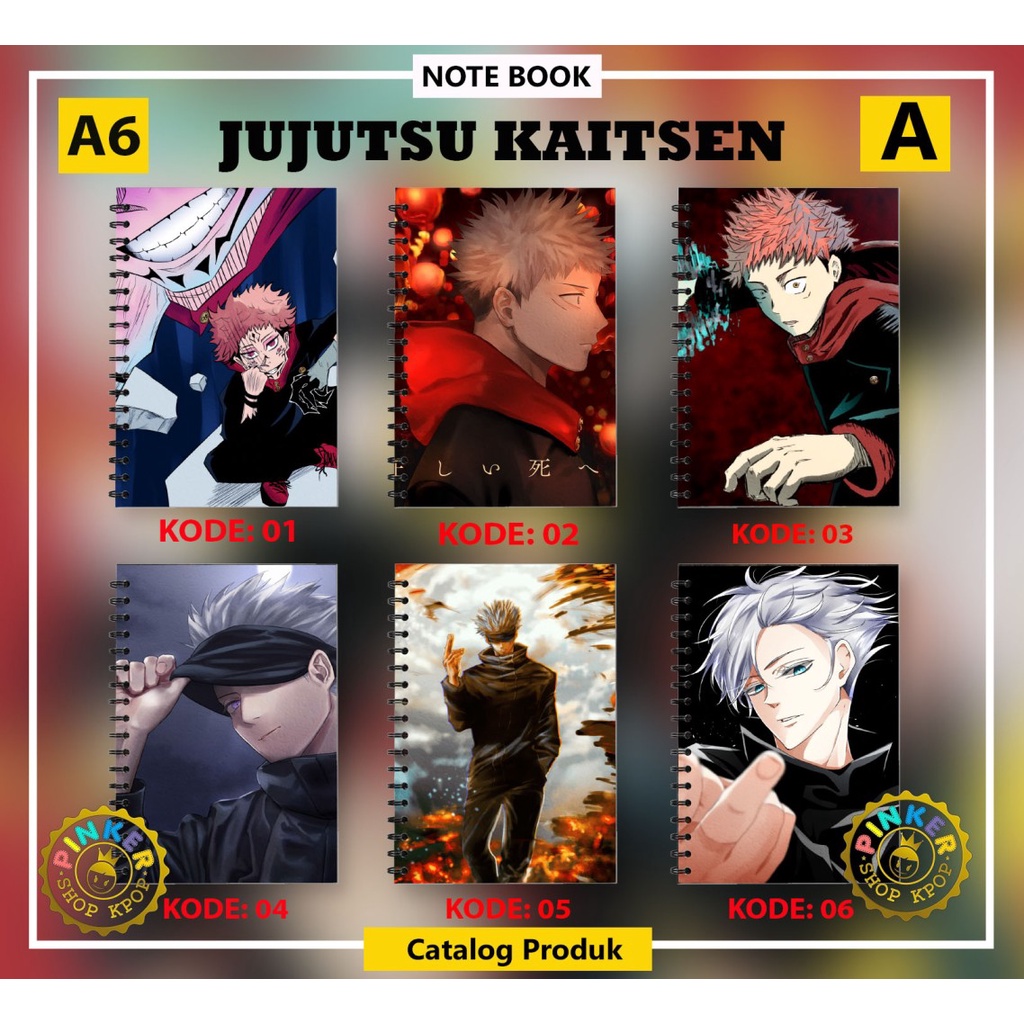 Jual Note/Notebook A6 ANIME JUJUTSU KAITSEN A6 ISI 50 LEMBAR BUKU/NOTES ...