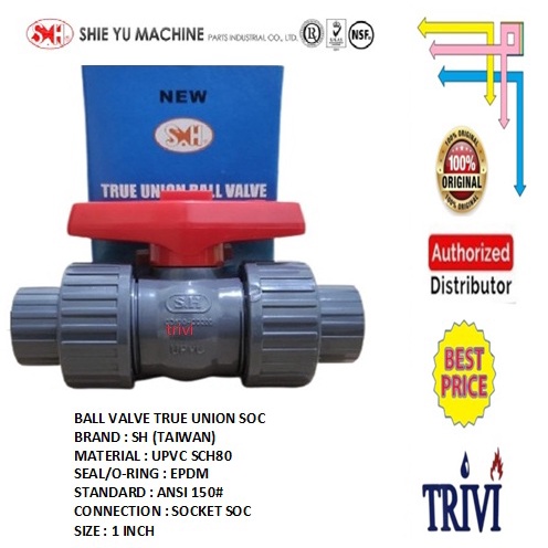 Jual true union ball valve socket soc pvc sch 80 1 inch epdm,cek kran ...