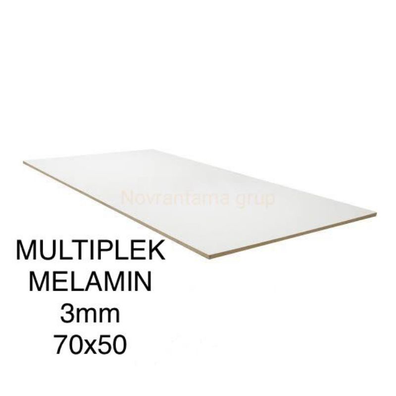 Jual Triplek Multiplek melamin putih doft 3mm ( 70x50 cm ) white ...