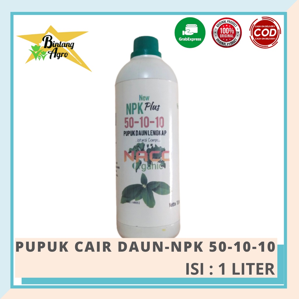 Jual NPK Cair 50 10 10 Pupuk Pertumbuhan Daun-Pupuk NPK 50-10-10 isi 1liter | Shopee Indonesia