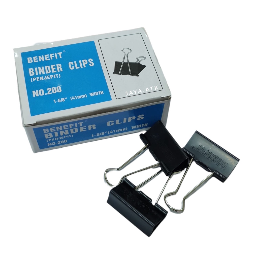 Jual KLIP BINDER CLIP 200 41 MM ISI 12 PCS JEPIT BESI HITAM | Shopee ...