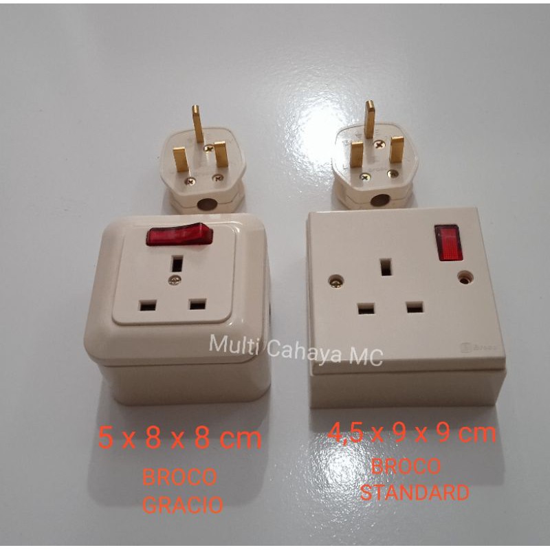 Jual Stop Kontak AC Broco Komplit Outbow/Stop Kontak AC + Steker Broco ...