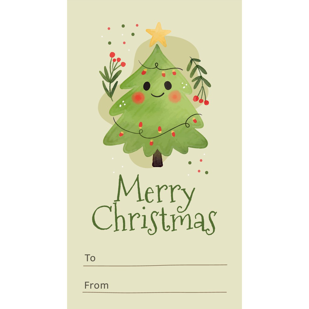 Jual Kartu Ucapan Selamat Natal Merry Christmas Gift Greeting Card Tag ...