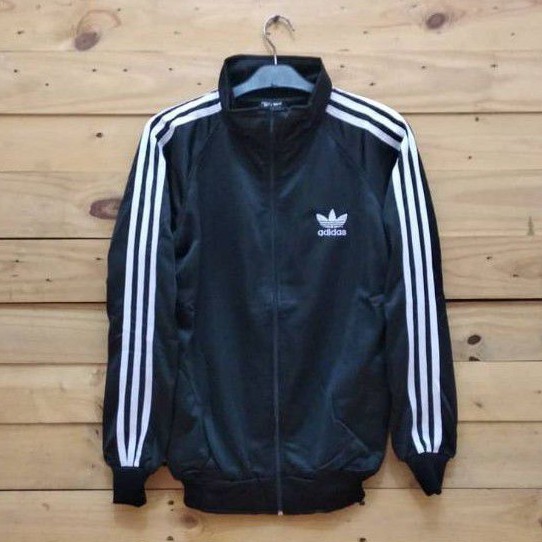 Jual Jaket tracktop adidas hitam list putih | Shopee Indonesia