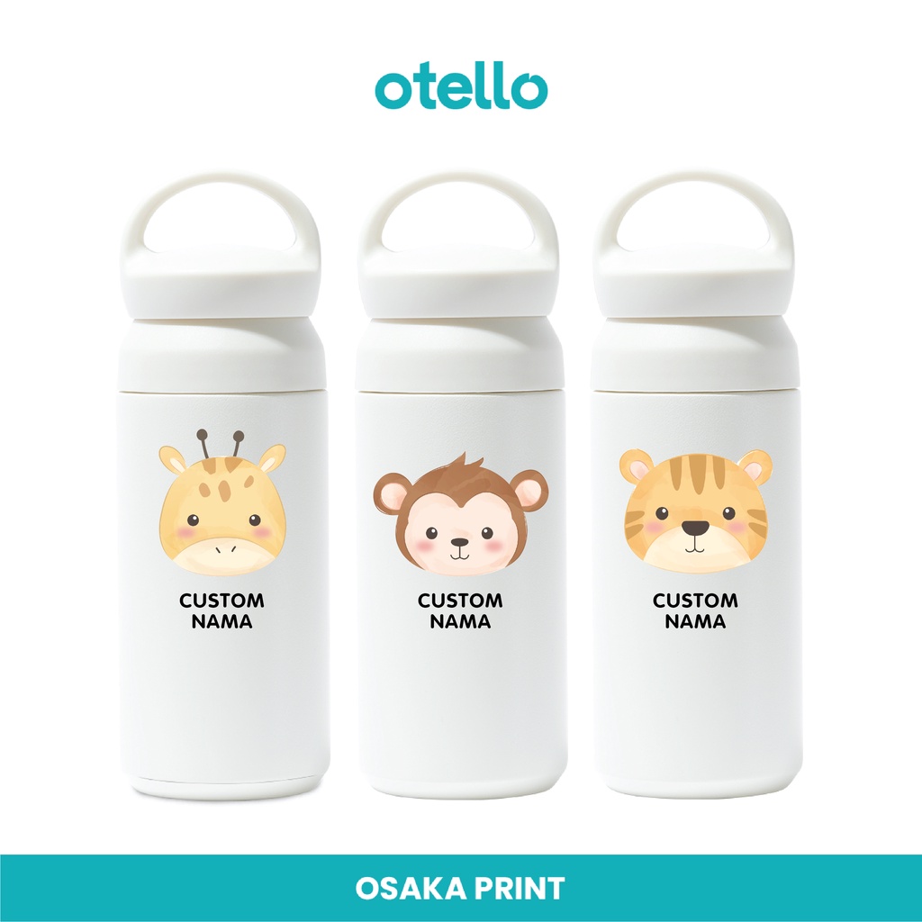Jual Custom Tumbler Animal Watercolor Cetak Print UV Botol Hadiah Anak ...