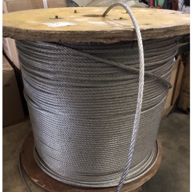 Jual 6mili Kabel seling baja galvanis anti karat ( HARGA 1 meter ya ) sling wire rope 6 mm tali ...