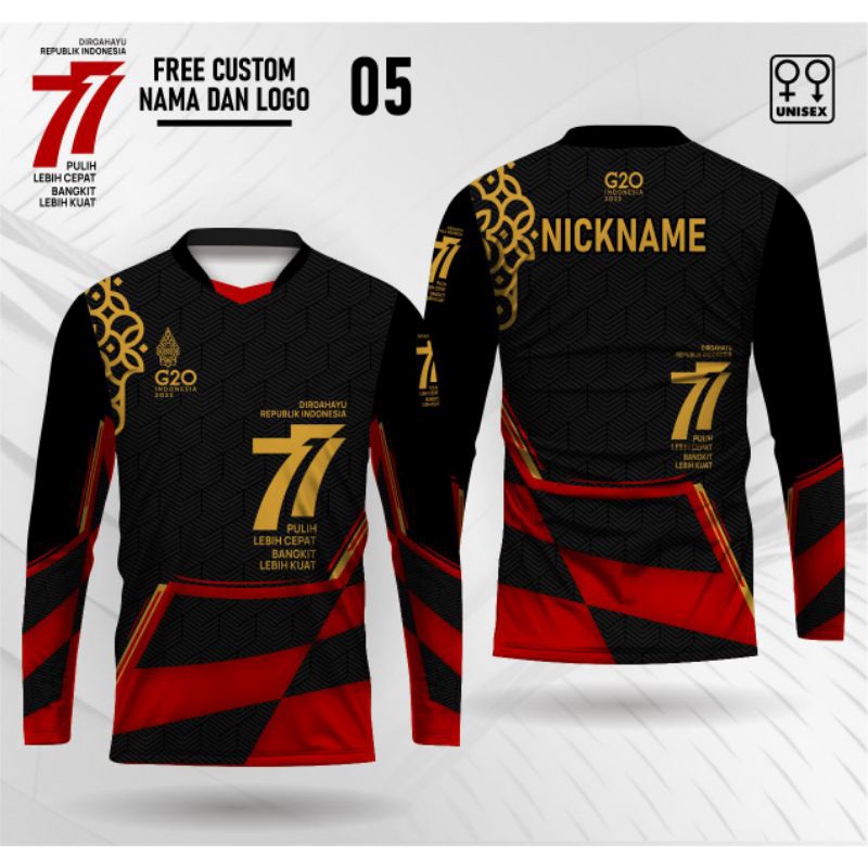 Jual Jersey HUT RI 77 baju 17 agustusan kemerdekaan republik indonesia lengan panjang | Shopee ...