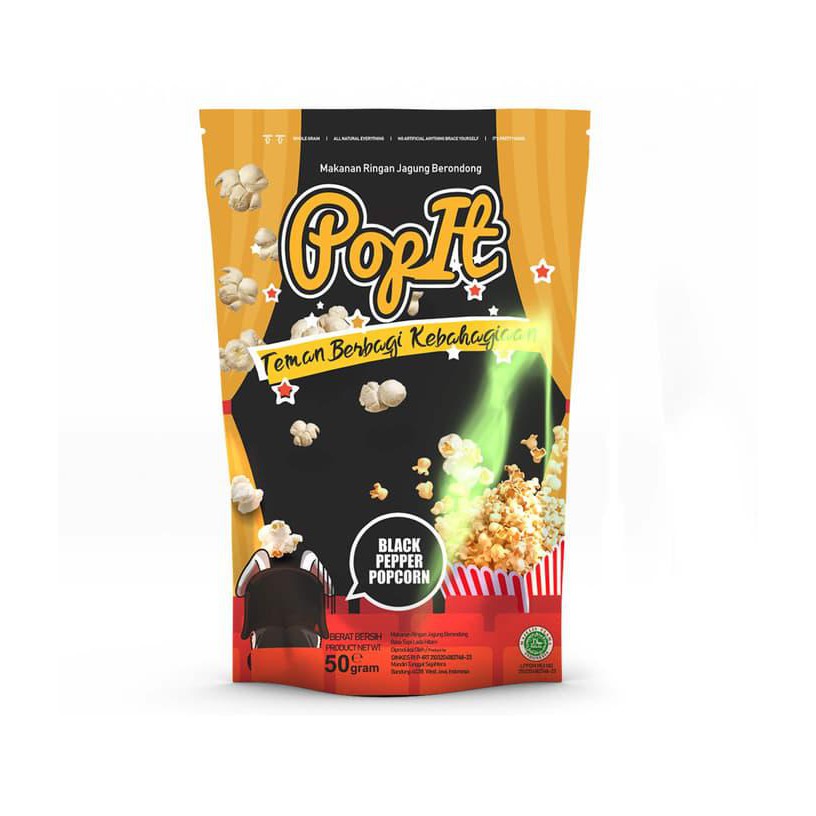 Jual PopIt Snack Black Pepper Popcorn /Rasa BBQ / Sapi Panggang Lada ...
