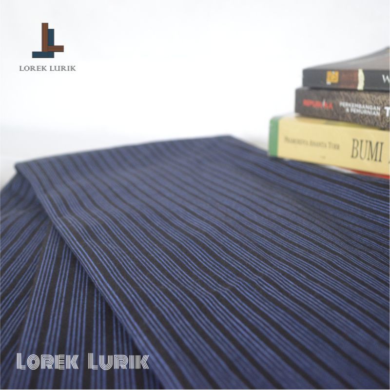 Jual Kain Lurik Telupat Biru / Kain Lurik Peranakan Biru / Bahan Sorjan ...
