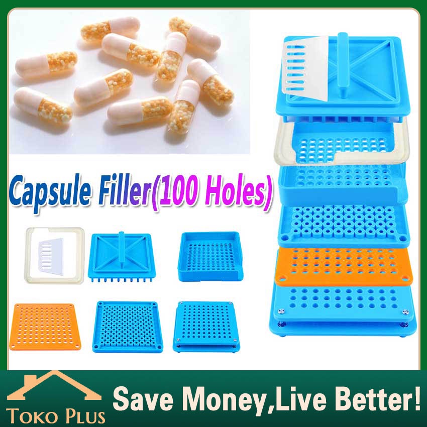 Jual Alat Pengisi Bubuk Kapsul Manual dengan 100 Lubang 0# Mesin Bubuk ...