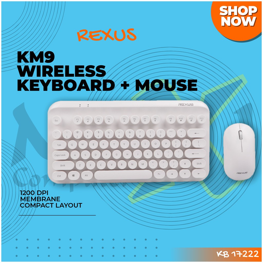 Jual Rexus KM9 Wireless Combo 1200DPI 75 Keys Membrane Retro Design ...
