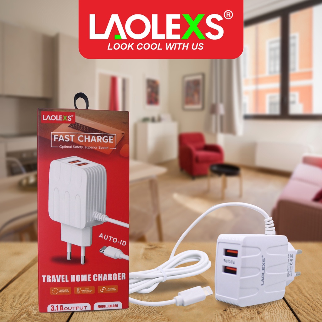 Jual Adaptor/Kepala Charger LH-026A Dengan 2 Port USB - Fast Charging LAOLEXS | Shopee Indonesia