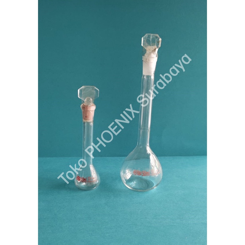 Jual Herma labu Ukur Clear glass Stopper /Volumetric Flask / labu ukur herma | Shopee Indonesia