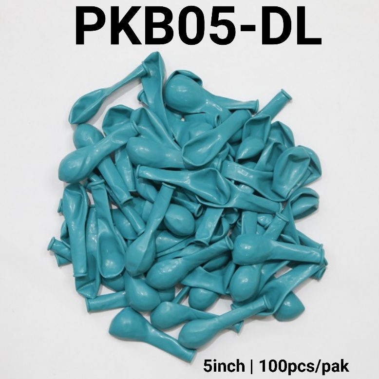 Jual PKB05-DL Balon latex 5 inch 1 pak 100 doff tebal hijau biru tosca ...