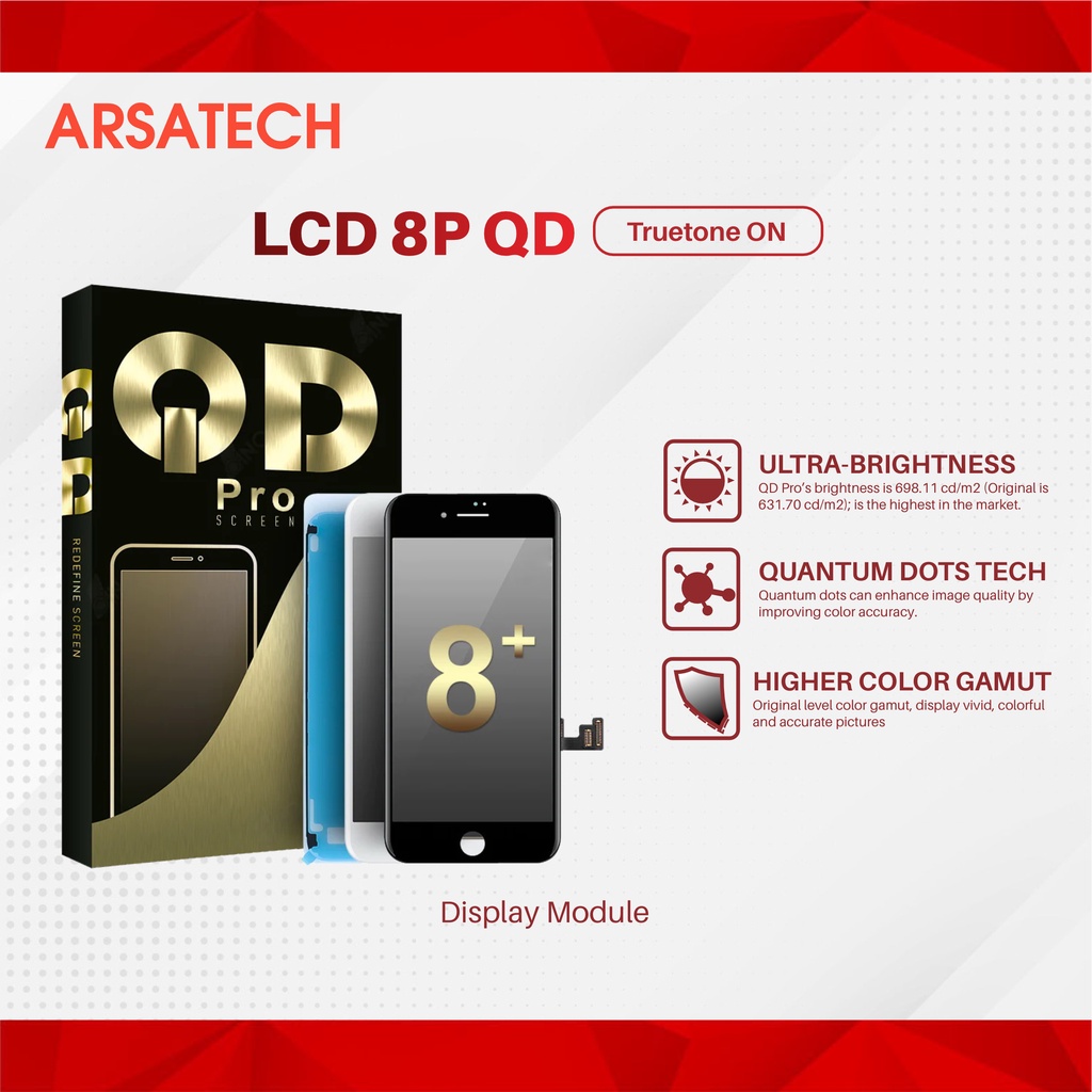 Jual LCD TOUCHSCREEN IP 8 PLUS QD PRO BLACK WHITE (TRUETONE) | Shopee ...