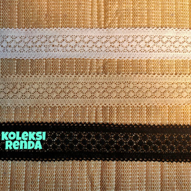 Jual Renda rajut tengah, renda rajut tengahan lebar 5cm harga (per ...