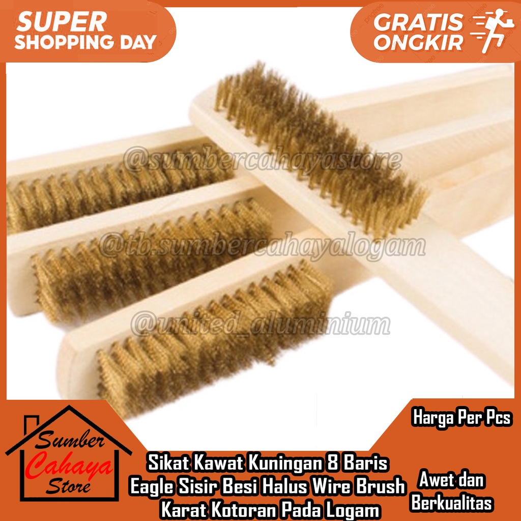Jual Sikat Kawat Kuningan 8 Baris Eagle Sisir Besi Halus Wire Brush ...