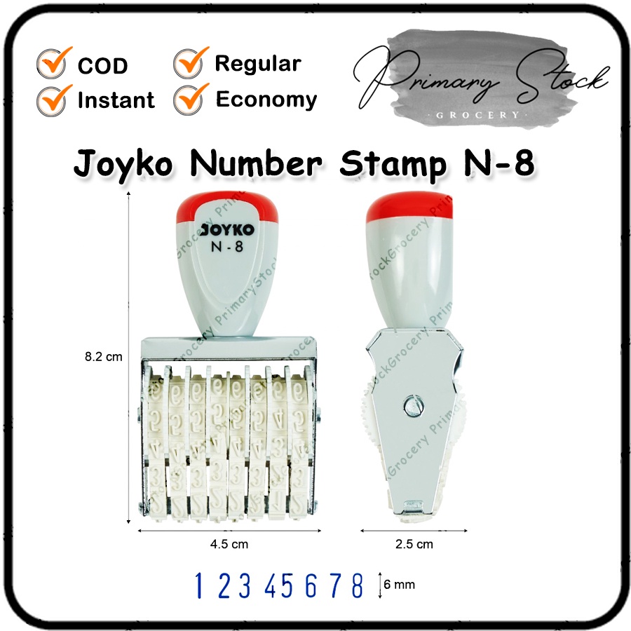 Jual Stempel Nomor 8 Digit N-8 Number Stamp Joyko N8 Nomer Nota Murah ...