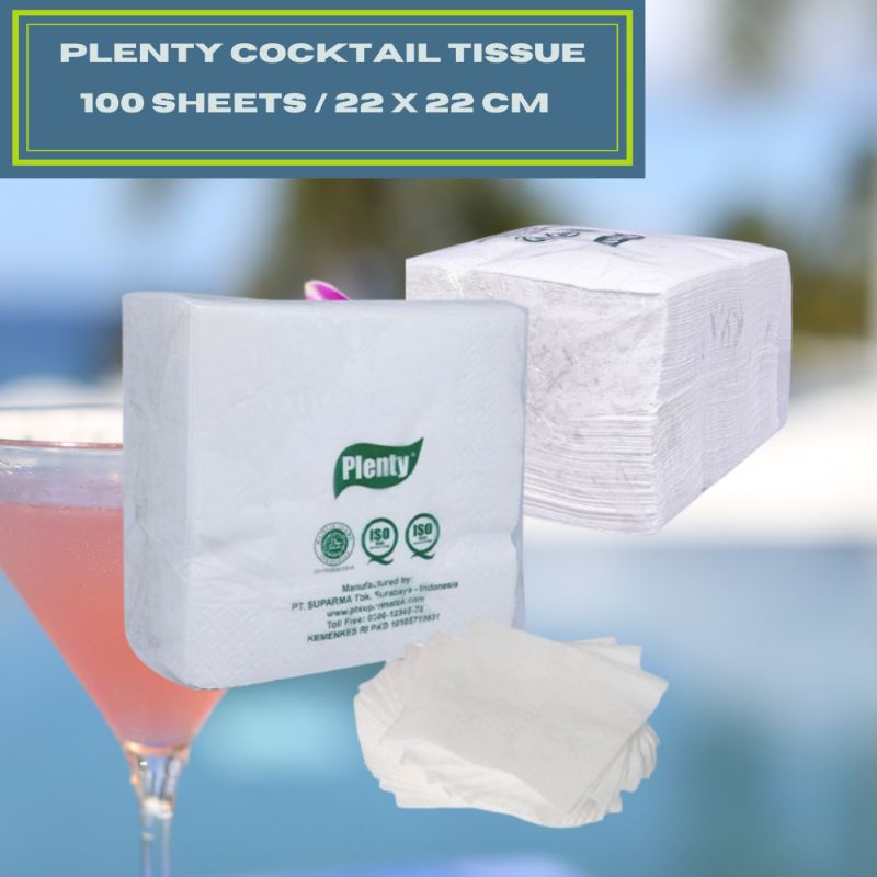 Jual TISSUE PLENTY COCKTAIL NAPKINS 100 SHEETS 2 PLY | Shopee Indonesia
