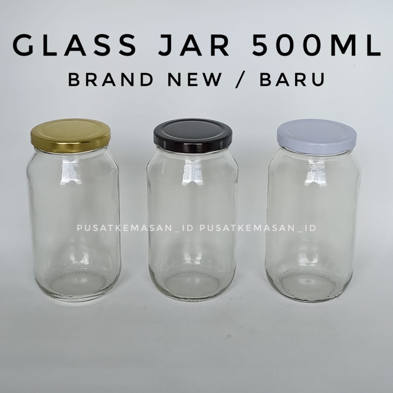 Jual JAR KACA 500ML TOPLES GLASS BELING KEDAP BUMBU SELAI JAM SAMBAL ...