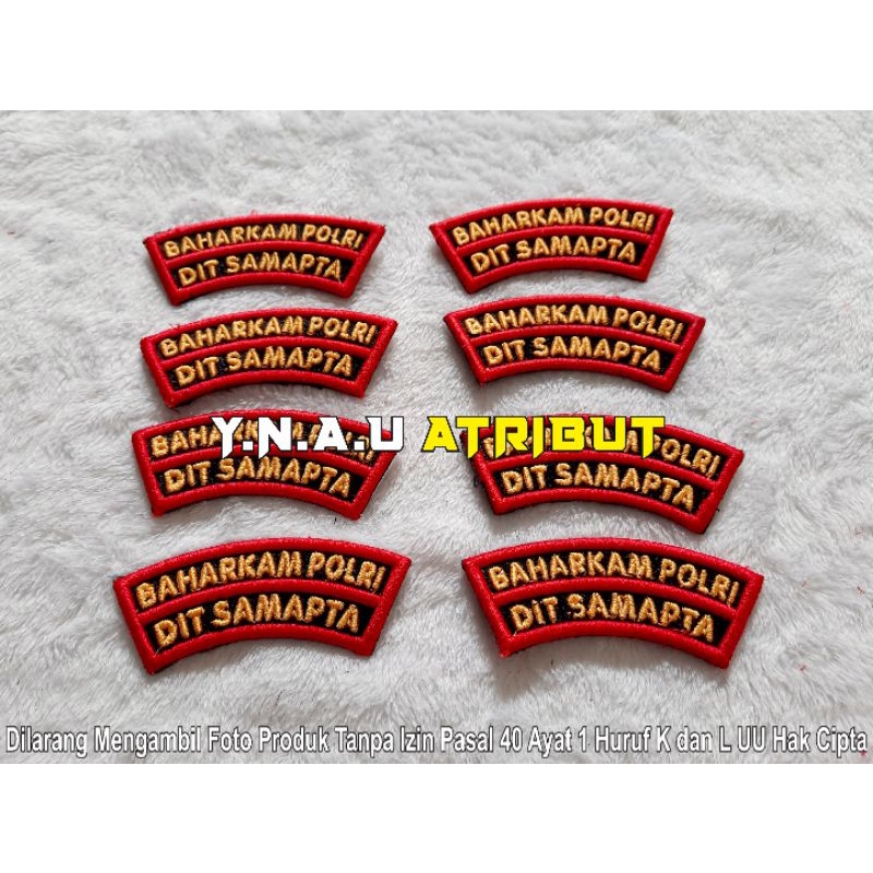 Jual ATRIBUT PDL POLRI / TULISAN BAHARKAM POLRI + DIT SAMAPTA BORDIR ...