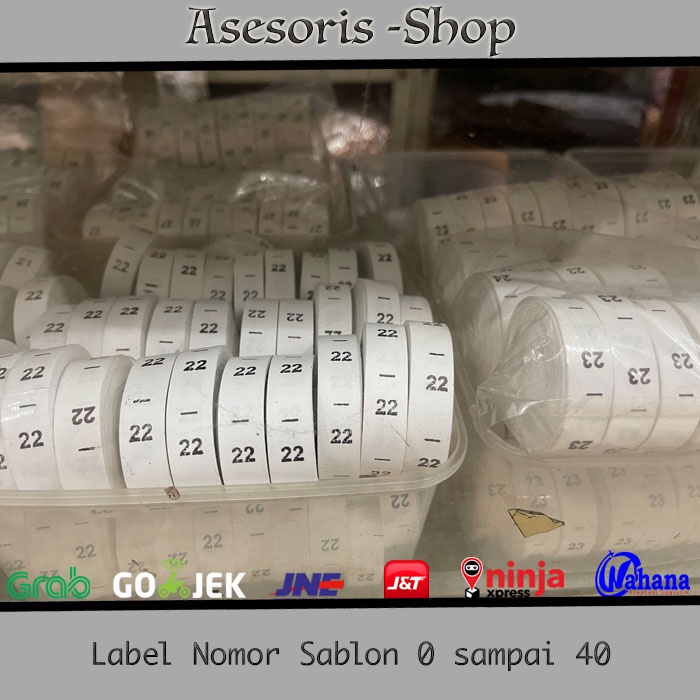 Jual Label Nomor / Label Baju SABLON PUTIH Nomor 0 s/d 40 isi 4lusin ...