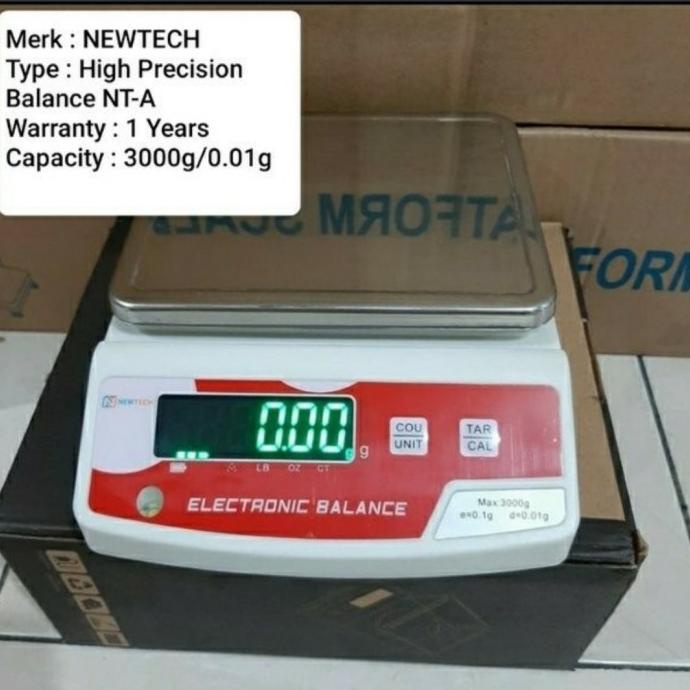 Jual Timbangan emas 3kg timbangan lab 3000gr / NEWTECH NT-A 3000 GR Trusted Seller | Shopee ...