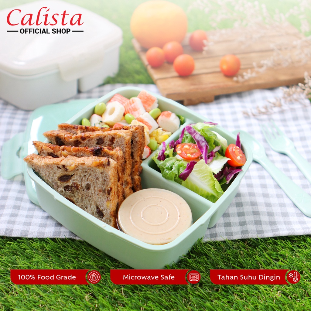 Jual Calista Lunch Box Iwaki 3R Kotak Makan Sekat 3 Bonus Sendok Garpu ...