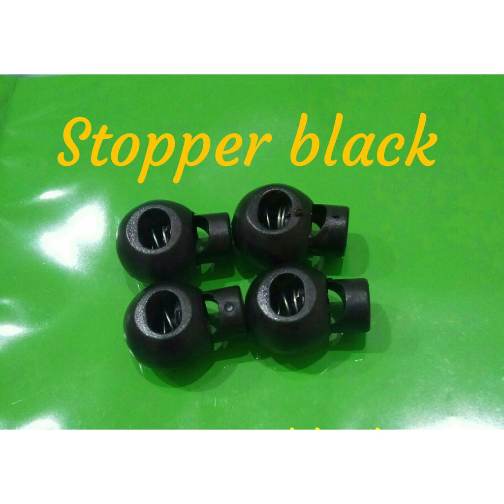 Jual Stopper Bulat Stopper Tali Kur Hitam isi 10 pcs | Shopee Indonesia