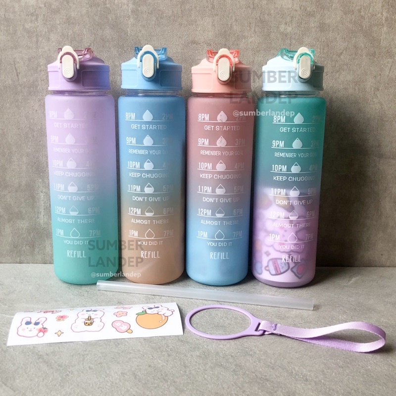 Jual Botol Viral 1 Liter - Free Sticker 2D 3D | Shopee Indonesia