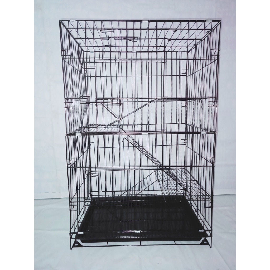 Jual Kandang Besi Lipat Tingkat 3 size L 60x40x100 | Shopee Indonesia