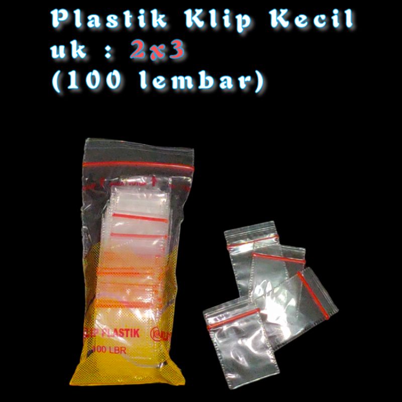 Jual plastik klip kecil uk 2x3 (isi 100 lembar) √ plastik klip | Shopee ...