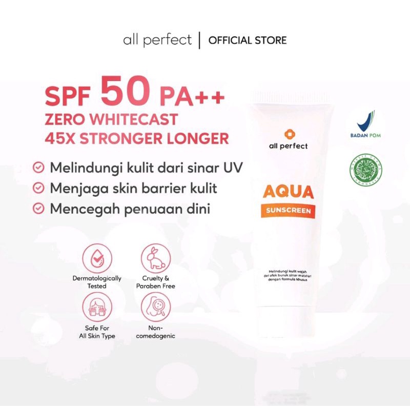 Jual BANTING HARGA AQUA SUNSCREEN ALLPERFECT 30 ML | SPF 50 | PELINDUNG ...