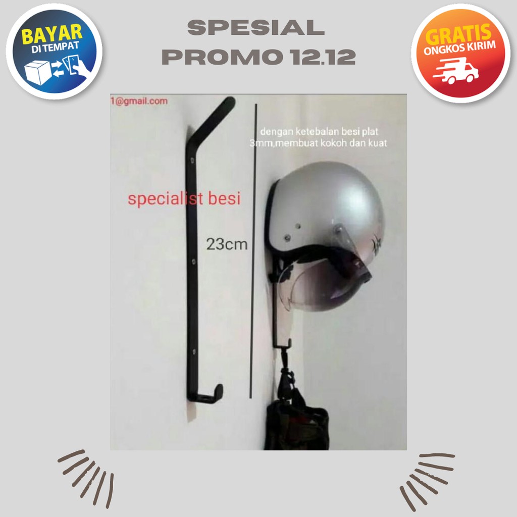Jual Gantungan Helm Hanger | Cantolan Jaket Besi | Gantungan Dinding ...