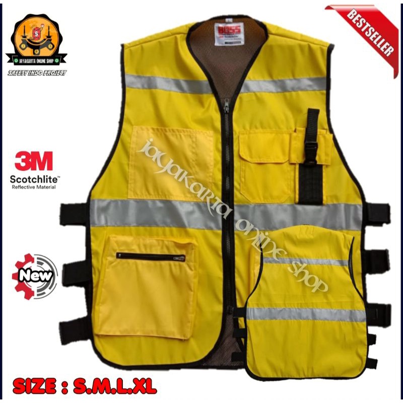 Jual ROMPI SAFETY VEST 3M SCOTLITE FULL TASLAN WATER PROOF FULL COLOUR ...