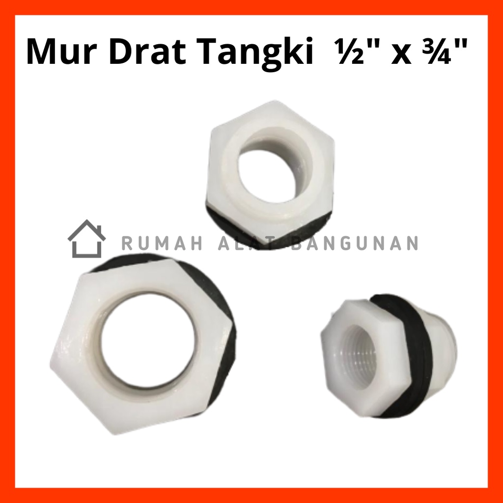 Jual Vlok Ring PVC 1/2" x 3/4" inch Mur Toren Tandon Air Flok Ring Mur ...