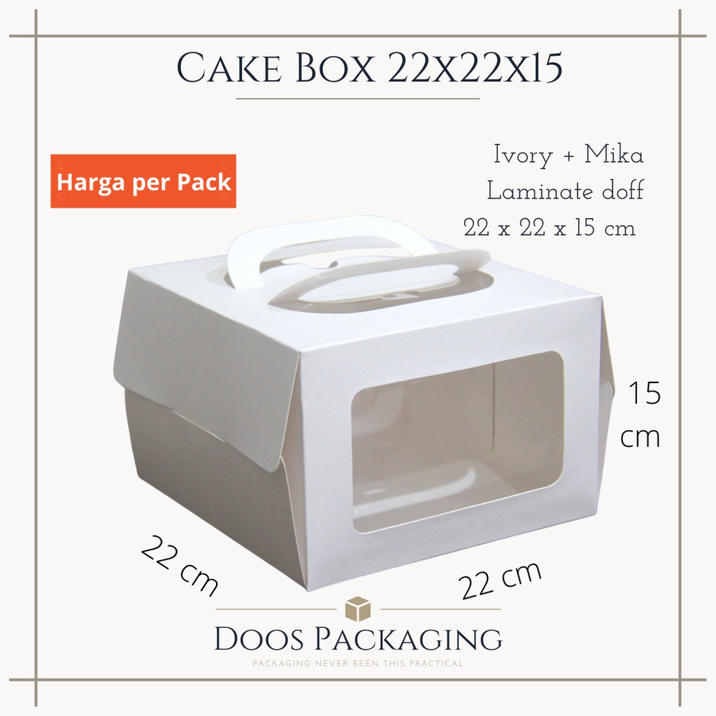 Jual Cake box 22 handle mika / Kotak kue / Dus kue ukuran 22x22x15 (2 ...