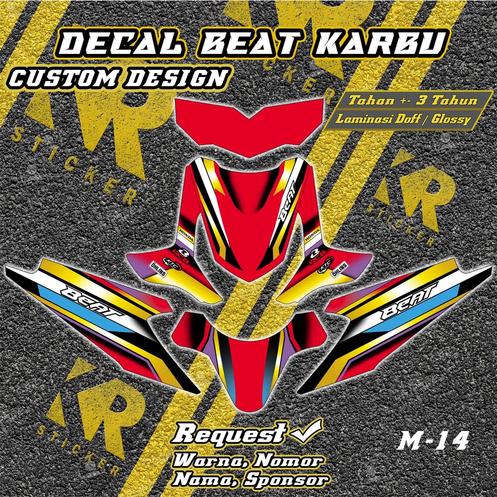 Jual Stiker decal beat Karbu fullbody, request warna, nama, nomor ...