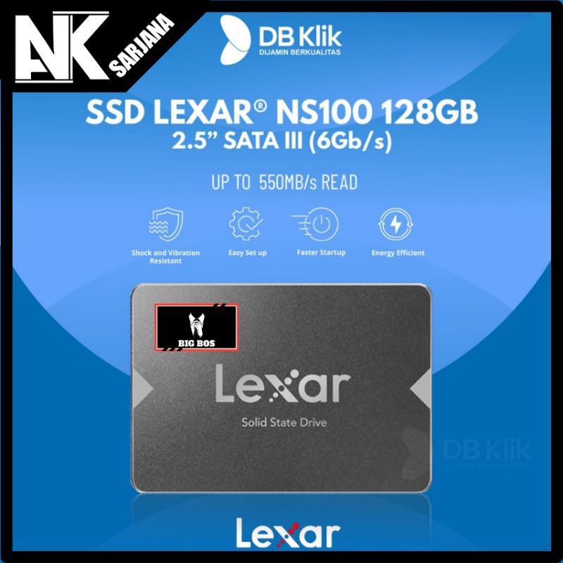 Jual LEXAR NS100 SSD 128GB SATA 3 LEXAR LNS100 128 GB 2.5" SET KABEL SATA TO USB 2.0 HDD SSD 2.5 ...