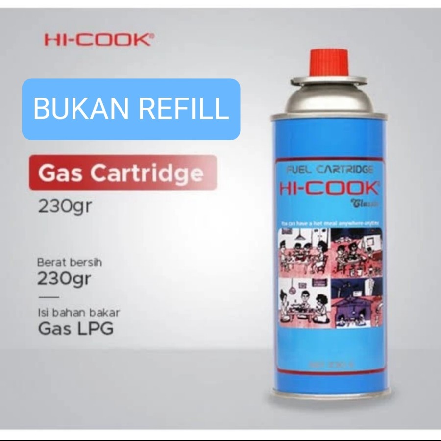 Jual ( Bukan REFILL ) Tabung Gas Portable Hi cook 230 gram | Shopee ...