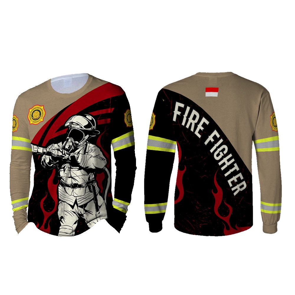 Jual Jersey Fire Fighter Pemadam Kebakaran Pria Custom Full Printing ...