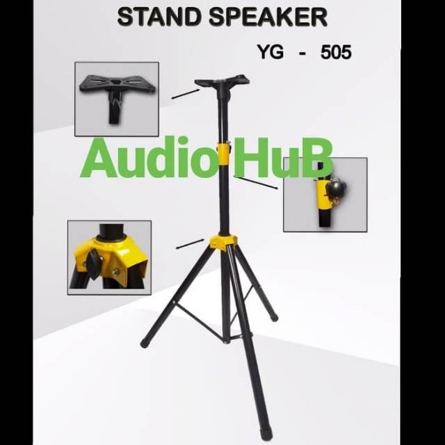 Jual Speaker Stand Full Besi Tiang Box Speaker Tripod YG 505 YG505 ...