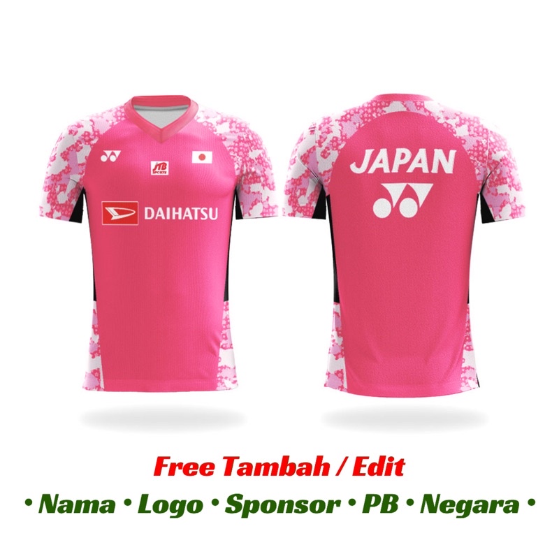 Jual Jersey Baju Kaos Bulutangkis Badminton Custom Olimpiade Sudirman Pinky | TIM JAPAN JEPANG ...