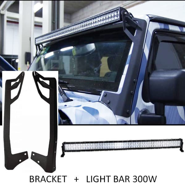 Jual Bracket Braket Set Light Bar LED 52 inch 300w watt Jeep Wrangler ...