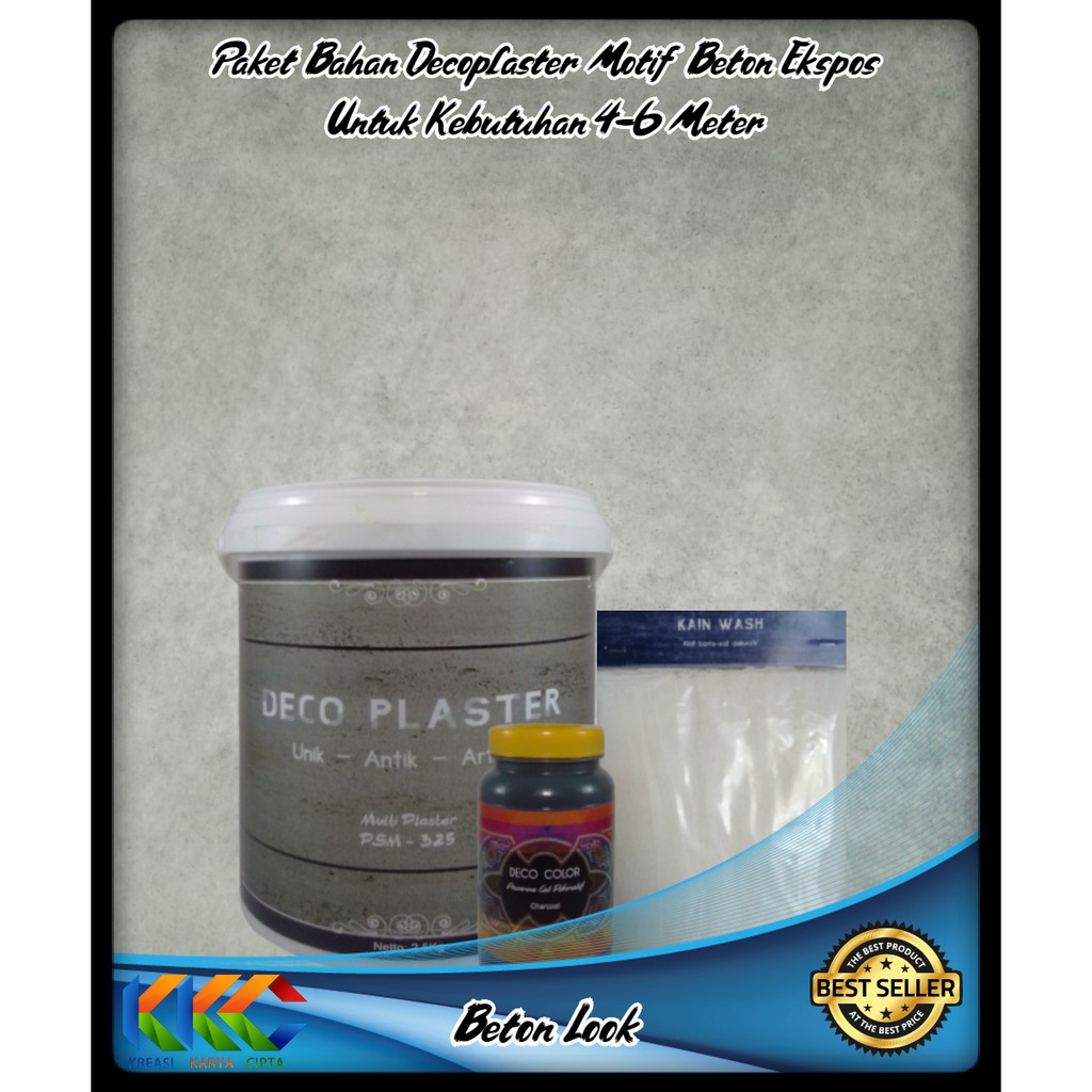 Jual Paket Cat Dekoratif Deco Plaster Motif Beton Ekspos Untuk 4-6 ...