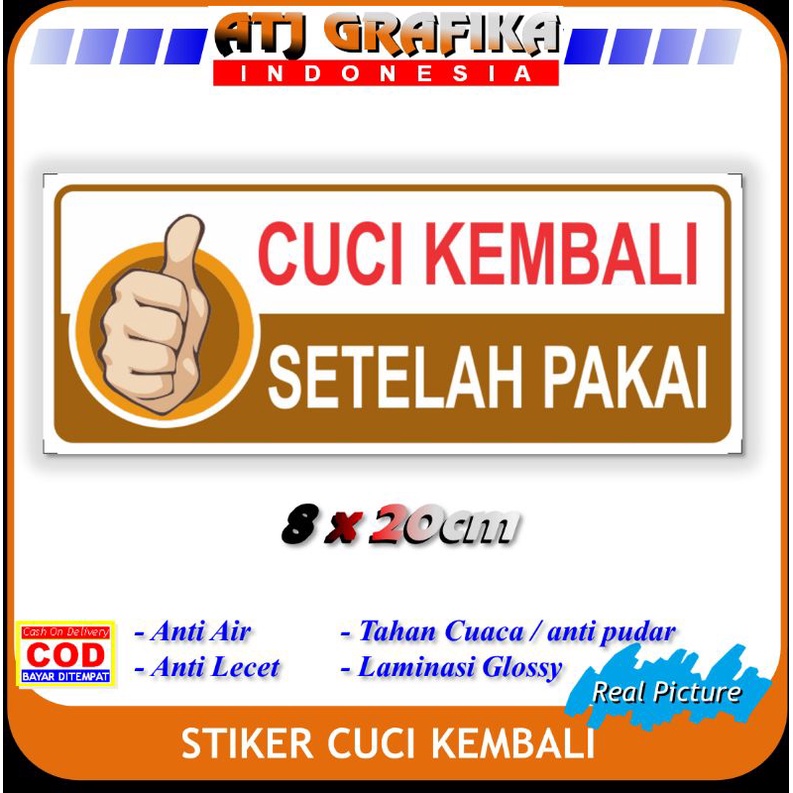 Jual Stiker cuci kembali setelah pakai sticker kebersihan piring gelas ...